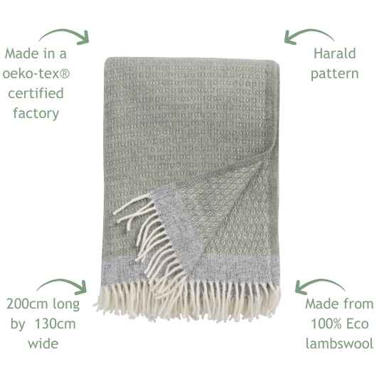 Green wool throws and blankets – Country Mouse